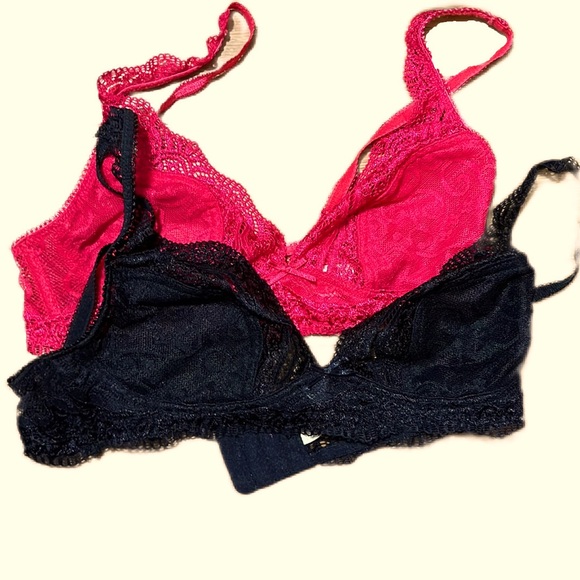 loungerie | Tops | Two Bras Petite Loungerie Brand Red And Black | Poshmark